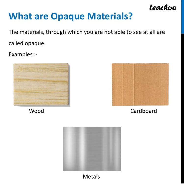 [Materials Around Us] Transparent, Translucent and Opaque Materials