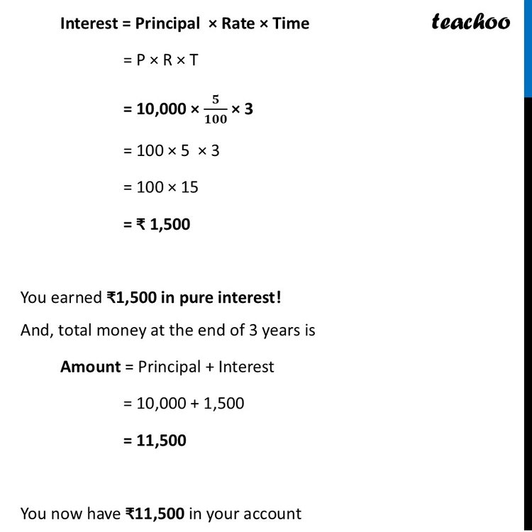 Simple Interest - Definition, Formula, Questions - Teachoo Maths