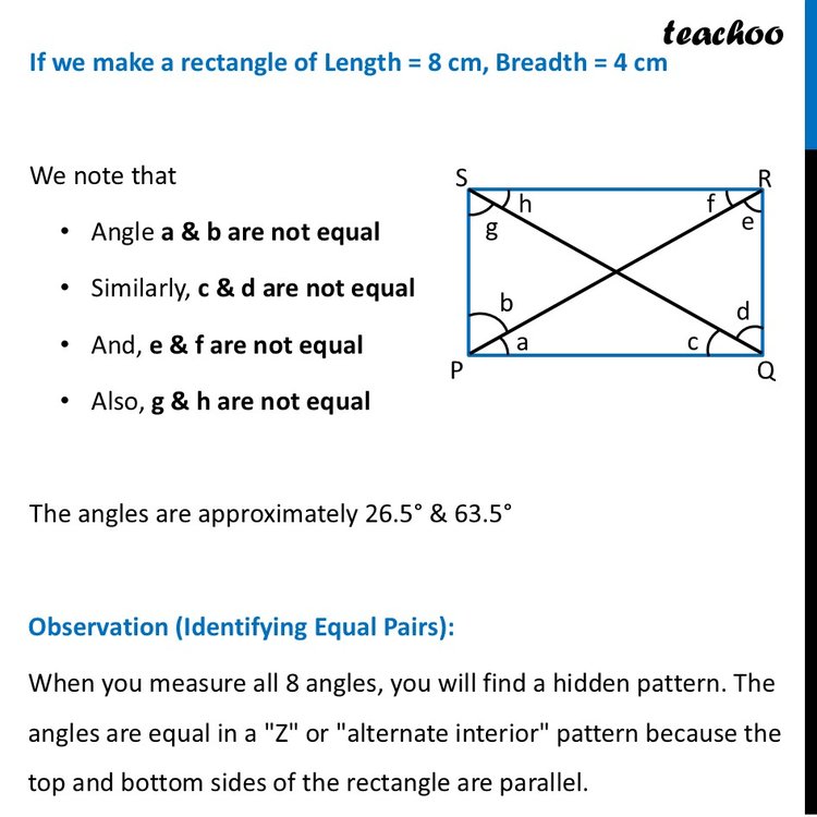 Diagonals of Rectangles – Definition, Properties, Bisecting angles