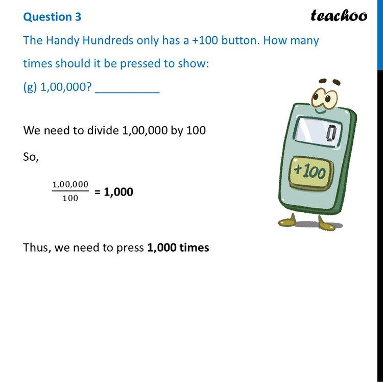The Handy Hundreds only has a +100 button - Ganita Prakash Class 7