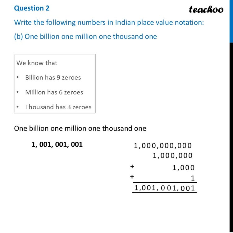 [Ganita Prakash] Write numbers in Indian place value notation