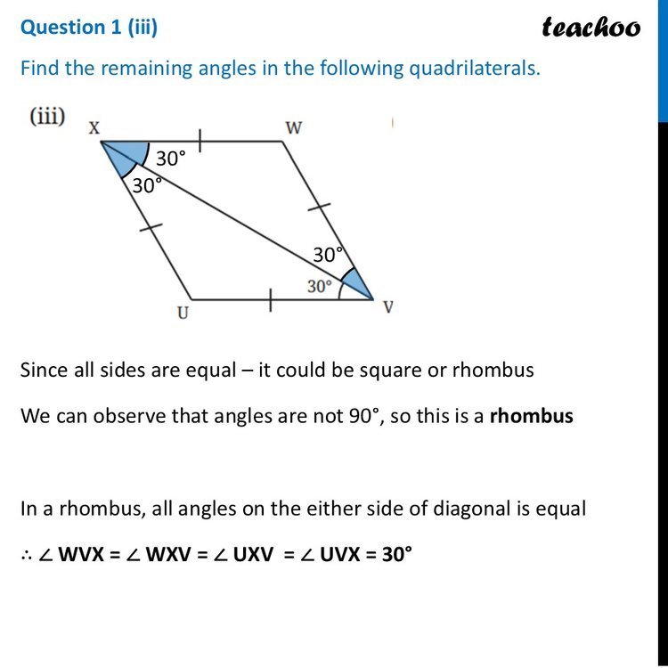 [Class 8] Find the remaining angles in the following quadrilaterals.
