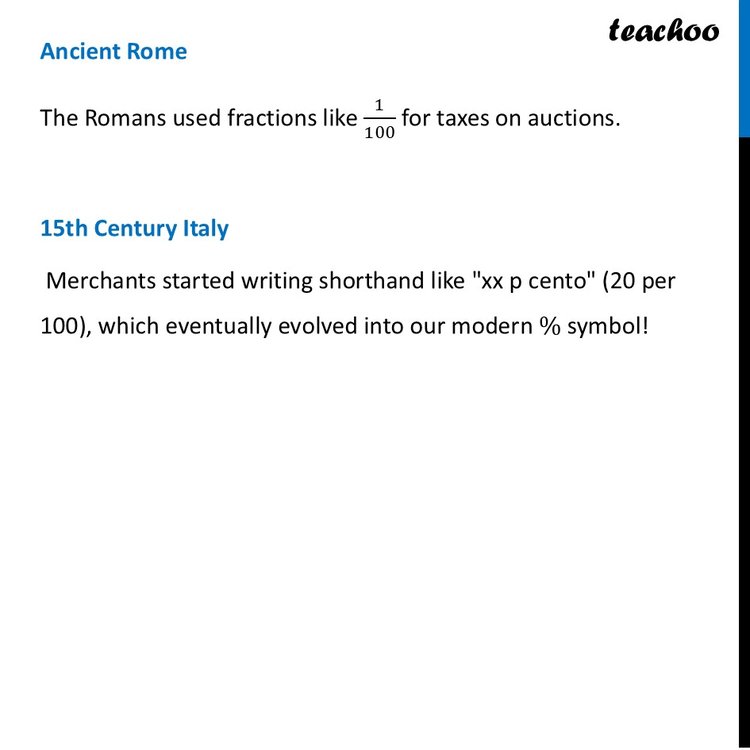 History of Percentages (with photos) - Teachoo Maths - Uses of Percent