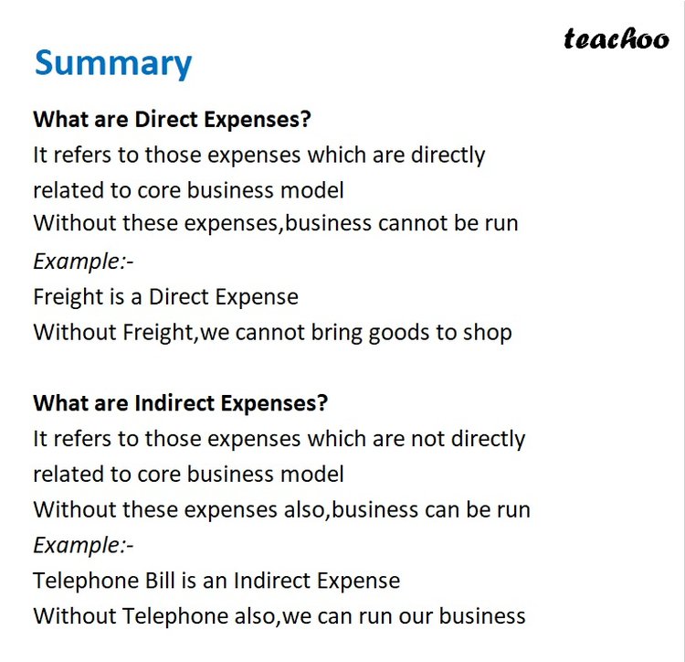What are Direct and Indirect Expenses [Class 11 Accountancy] - Teachoo