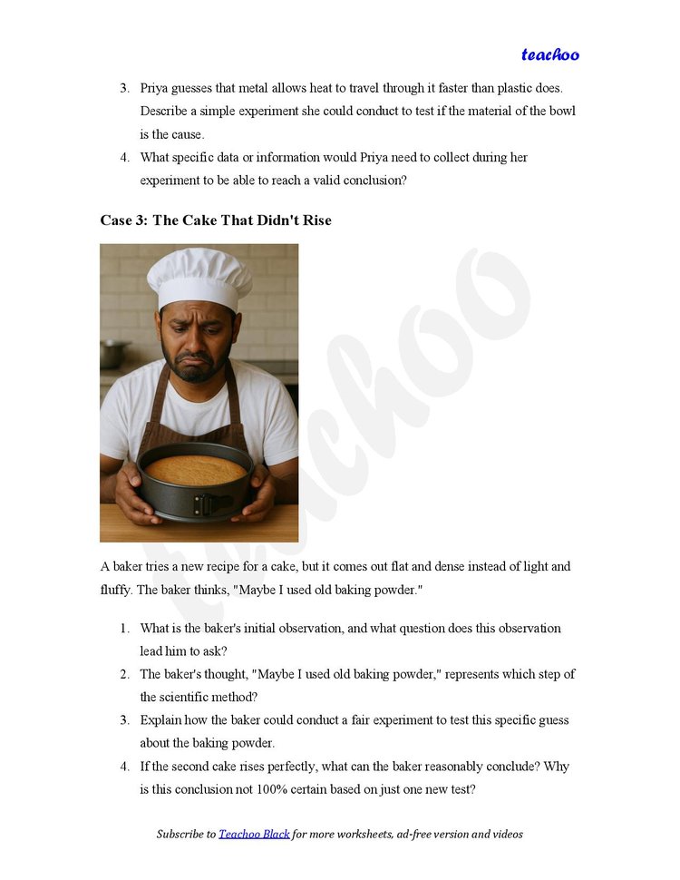 Chapter 1 Class 6 Science - Case Based Questions - Worksheet PDF