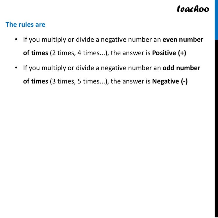 Rule of Signs - Class 7 Part 2 Operations With Integers [Teachoo]