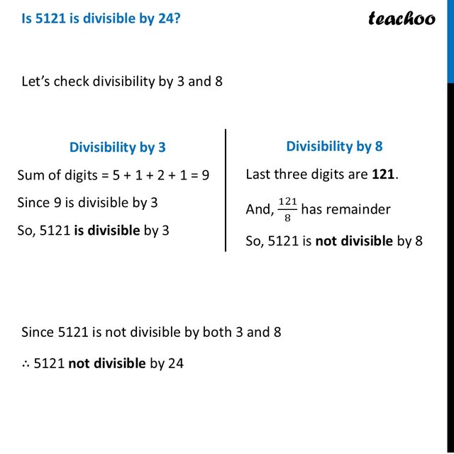 Divisibility by 24 - Method with 4+ Examples - Teachoo Maths