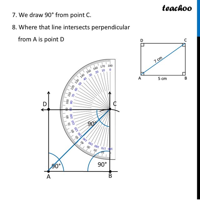 [Class 6 Maths] Constructing Rectangle with one Side & Diagonal given