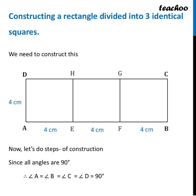 [Class 6] Constructing a rectangle divided into 3 identical squares.