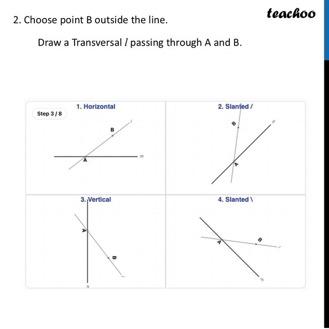 [Class 7] Construct 4 pairs of parallel lines in different orientation