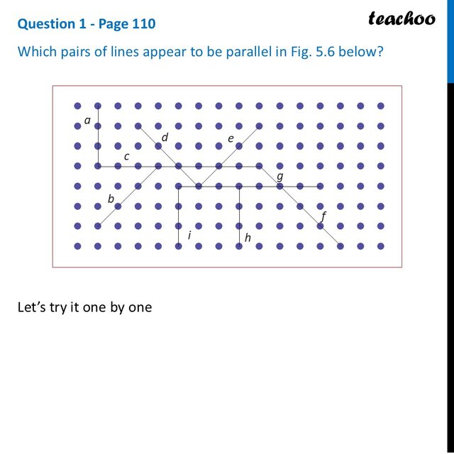 Which pairs of lines appear to be parallel in Fig. 5.6 below?