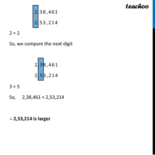 Comparing Large Numbers - Step-by-Step Process with examples