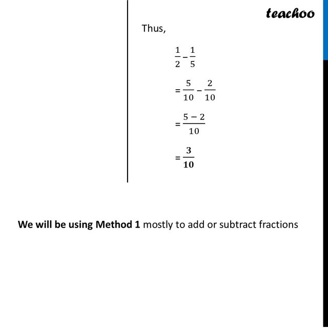 [Explained Method] Subtracting Fractions with Different Denominators