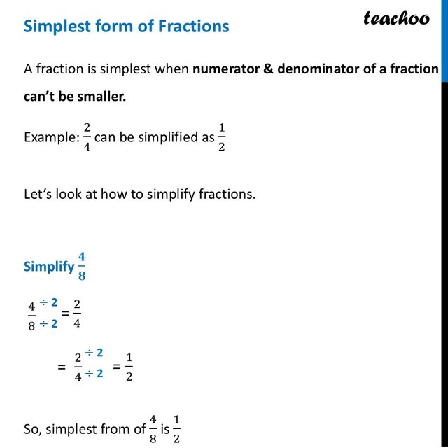 Simplest Form of Fractions - (with 2+ Example) - Ganita Prakash