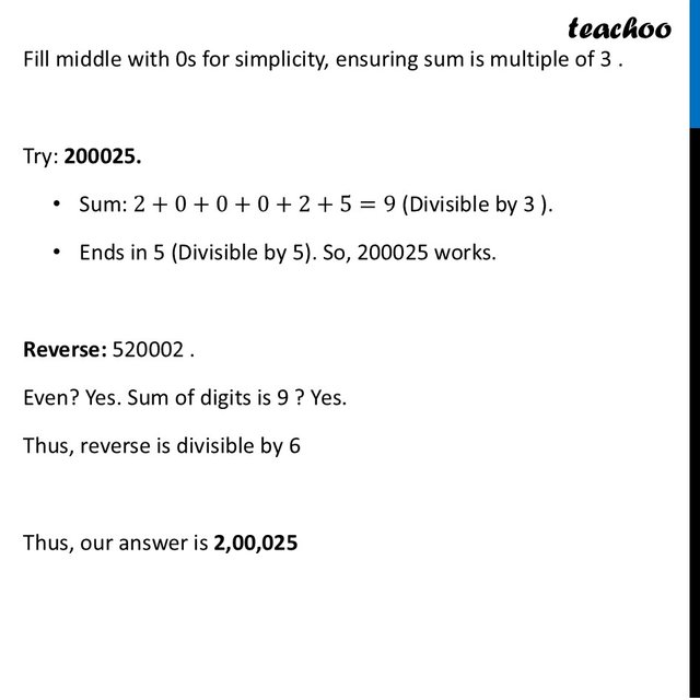 Write a 6-digit number that it is divisible by 15, such that when