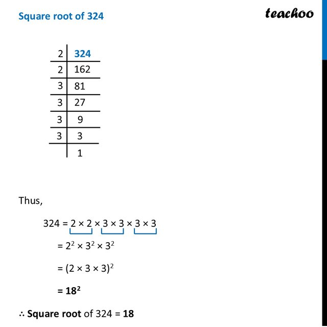 Finding Square Root Using Prime Factorisation Ganita Prakash Class 8