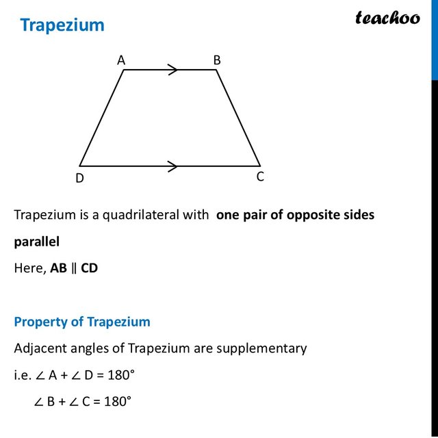 Trapezium - Definition with Properties - Class 8 Ganita Prakash