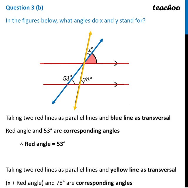 [Ganita Prakash Class 7] In figure, What angles do x and y stand for