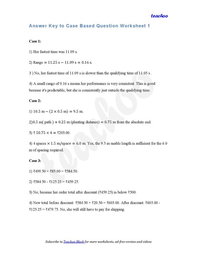 A Peek Beyond The Point - Case Based Questions Worksheet Download PDF