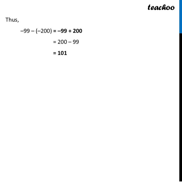 [Ganita Prakash] Evaluate –99 – (–200) = _ Using Unmarked Number