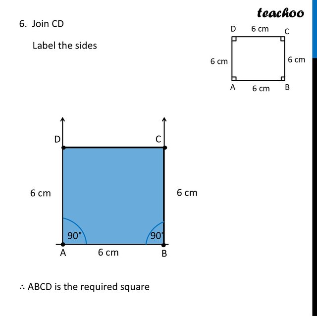 Constructing Squares - Using Protractor, Compass and Ruler - Teachoo