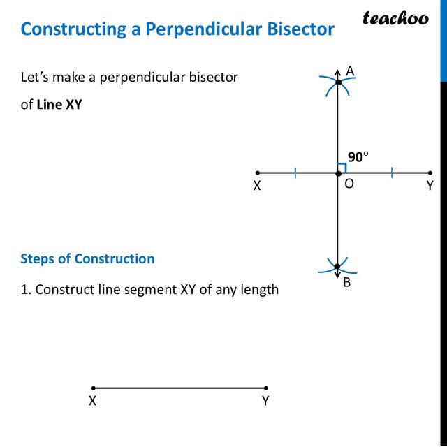 Constructing a Perpendicular Bisector - Step-by-Step (with Logic)