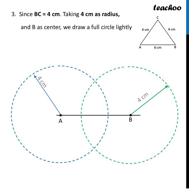 [Maths] Construct Triangle with Given Sidelengths (in cm) – 4, 4, 6