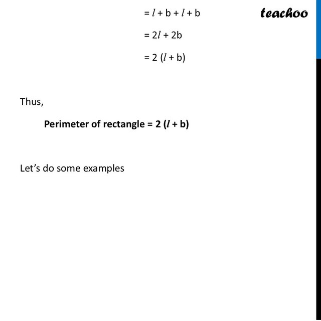 Perimeter of Rectangle - Definition, Formula (with Examples) - Teachoo