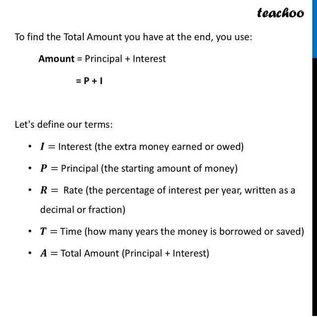 Simple Interest - Definition, Formula, Questions - Teachoo Maths