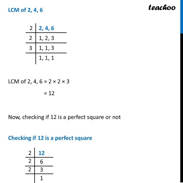 Find the smallest square number which is divisible by each of the num