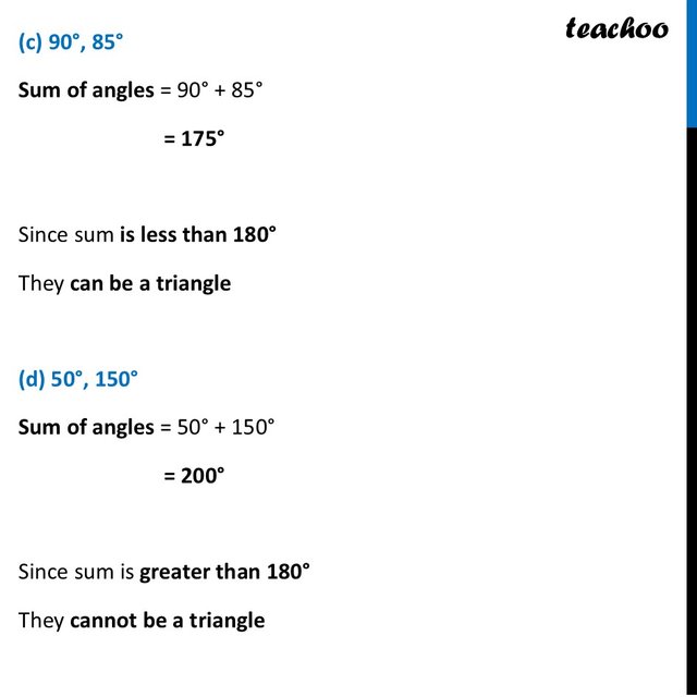 Determine which of the following pairs can be the angles of a triangle