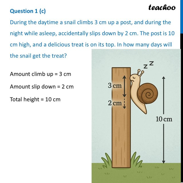 [Ganita Prakash Class 7] (c) During the daytime a snail climbs