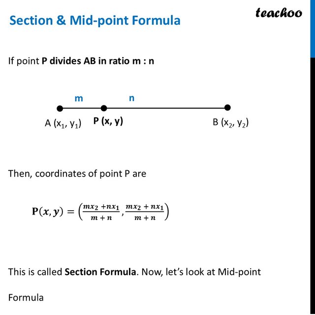 Section & Mid-point Formula - Chapter 1 Class 9 Ganita Manjari Part 1