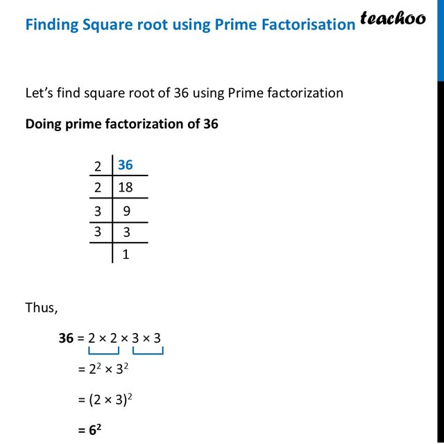 Finding Square root using Prime Factorisation (Ganita Prakash Class 8)