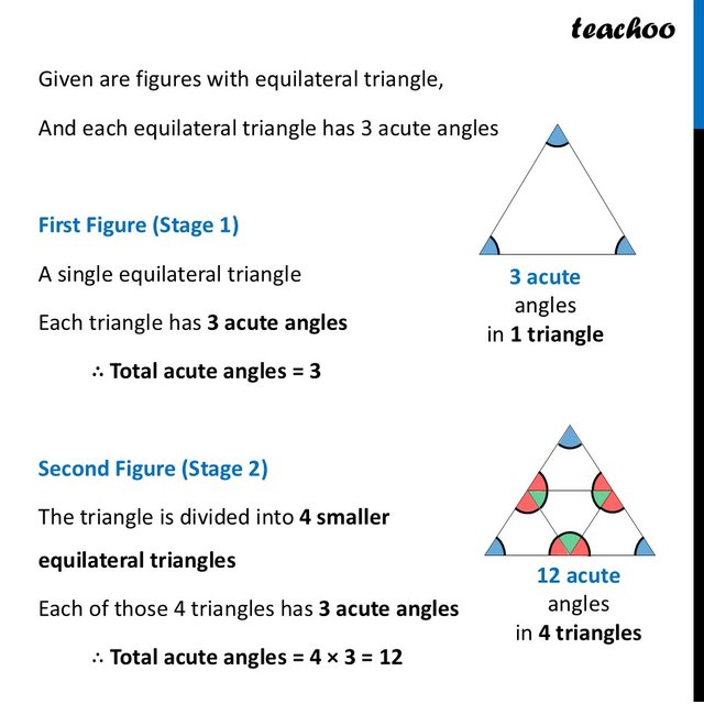 Find out the number of acute angles in each of the figures below.