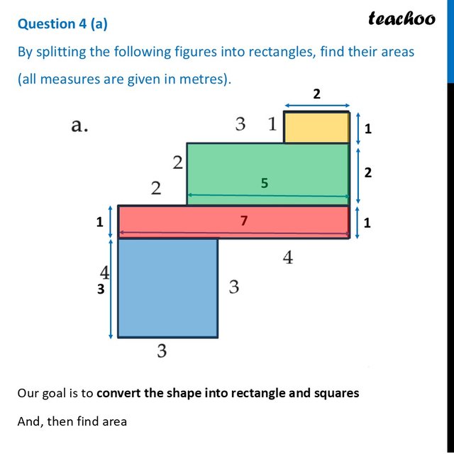 [Chapter 6 Class 6] By splitting the following figures into rectangles