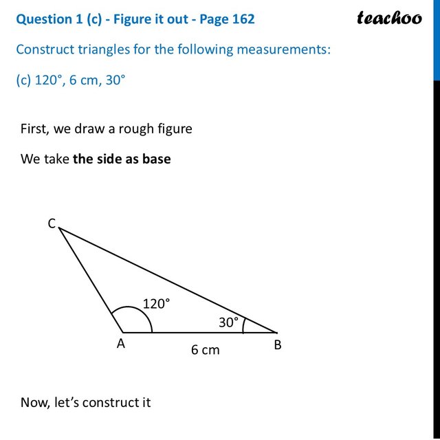 [Maths] Construct triangles for the following measurements: 120°, 6 cm